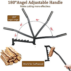 Oftest Wall Mounted Wood Splitter - Carbon Steel Wall Mounted Kindling Splitter, Firewood Kindling Splitter for Soft Wood, Manual Log Splitters with Firewood Tote Bag, Glove