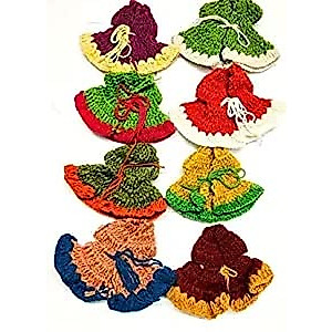 Laddu Gopal Winter Dress Size 1 No Krishna Idol Woolen Cloth for Small Size Multicolor and Multidesign Pack of 8 Pcs