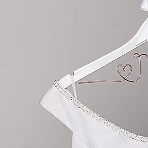 Ella Celebration Mrs Wedding Dress Hanger, Wood and Wire Hangers for Bride to be Gown (White with Rose Gold Wire)