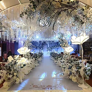 Janinka 6.5 Feet Wisteria Garland Flower Garlands Faux Wall Flowers Vine Flower Backdrop Flowers Hanging for Wall Arch Garden Home Wedding Decor (Milky White, 12 Packs)