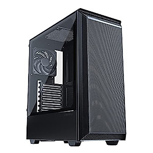 Phanteks Eclipse P300A (PH-EC300ATG_BK01) high airflow full-metal mesh design, compact ATX Mid-tower, 120mm black case fan, Black