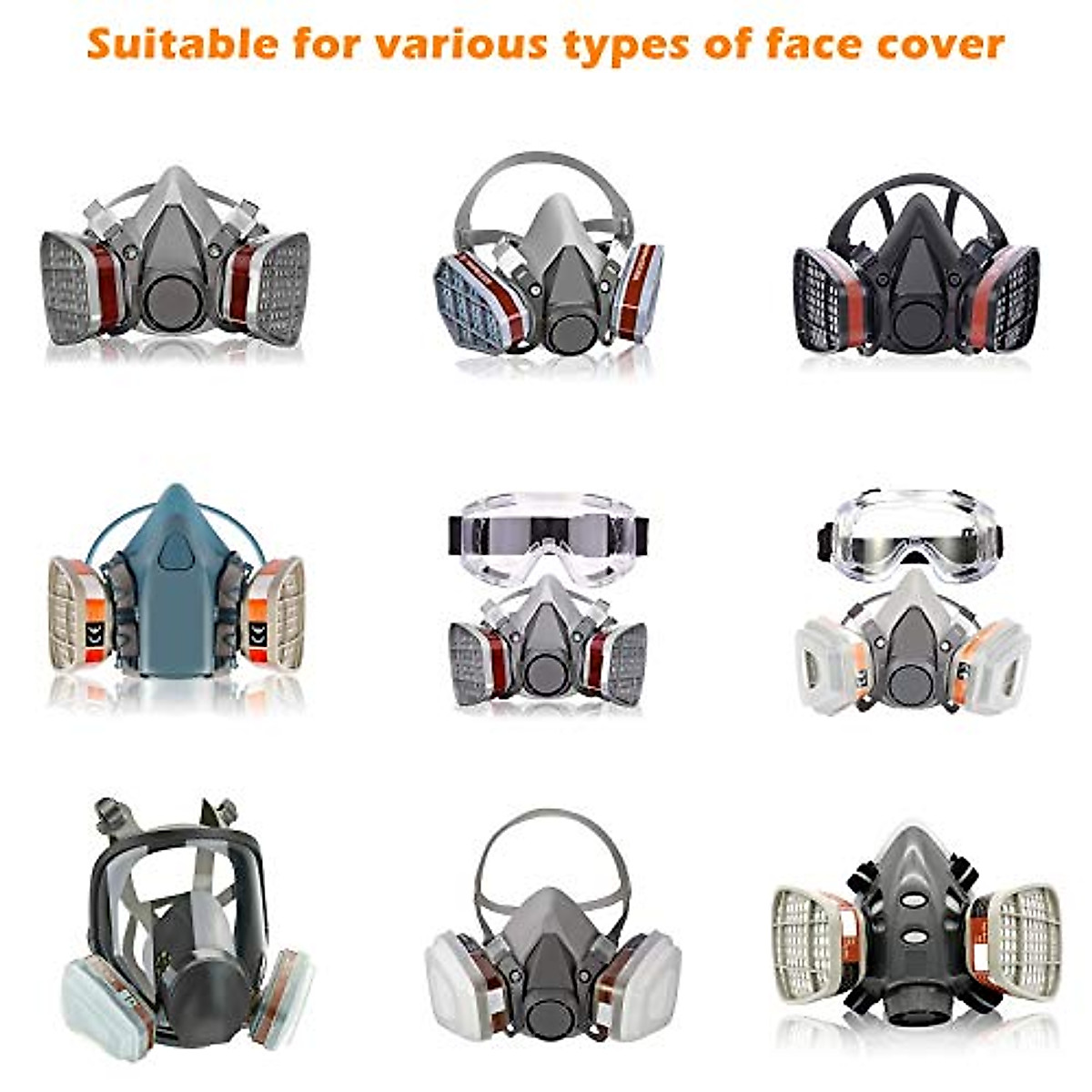 Teyio 6001 Filter Cartridges for Respirator Mask with Filters, Dust-Proof, Painting-Proof, Organic Vapor, Pollen and Chemical Cartridges Brown