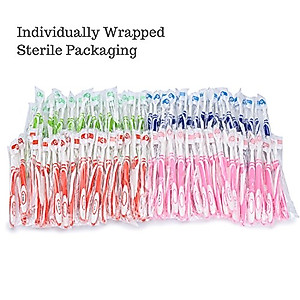 G-Smile 144 Individually Wrapped Disposable Toothbrushes, Regular Size Head, Soft Bristle, Color Vary, Convenient & Affordable (Soft)