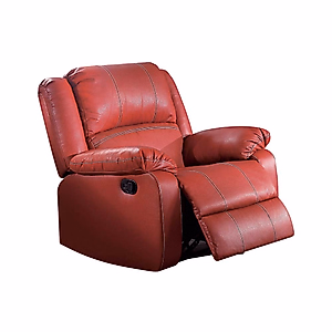 Acme Zuriel Rocker Recliner in Red PU