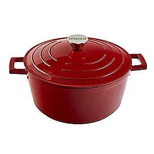 IMUSA USA, Red 5 Quart Cast Aluminum Dutch Oven With Stainless Steel Knob