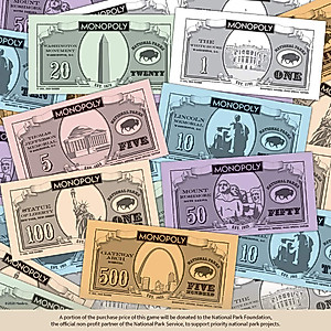 Monopoly National Parks 2020 Edition | Featuring Over 60 National Parks from Across The United States | Iconic Locations Such as Yellowstone, Yosemite, Grand Canyon, and More | Licensed Monopoly Game