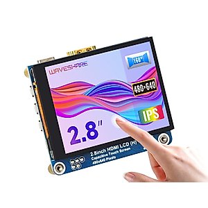 Waveshare 2.8inch HDMI IPS LCD Display, Compatible with Raspberry Pi 5/4B/3B/Zero/Zero W/Zero 2W/Pico/Pico W/Pico WH, 480×640 Resolution Supports Jerson Nano/Windows