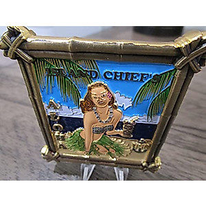 Navy Island Chief Tiki Hut Bar Hawaiian CPO USN Pin Up Girl Challenge Coin