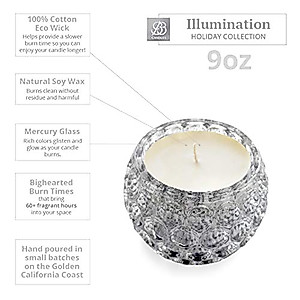 BB Candles Illumination Pink Champagne Scented Hand Poured Candle, Fragrant Pink Champagne Natural Soy Candle, Artisan Candle, 9oz, 60+ Hours Burn Time (Pink Champagne, Rose Jar)