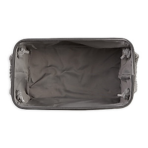 Bone Dry Pet Storage Collection Striped Paw Patch Bin, Small Rectangle, Gray