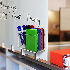 Magnetic Glass Whiteboard Marker Holder, Magnetic Pen Holder, Magnetic Dry Erase Marker Holder, Whiteboard Marker Holder Magnetic Marker Holder for Fridge, Whiteboard, Office, Home, 1 Pack,Transparent