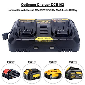 Biswaye V8 Battery Adapter Compatible with Dewalt 20V Battery to Replacement for Dyson V8 Battery 215681, Dual Charger DCB102 Compatible with DEWALT 12V-20V MAX Lithium Battery DCB206 DCB120 DCB609