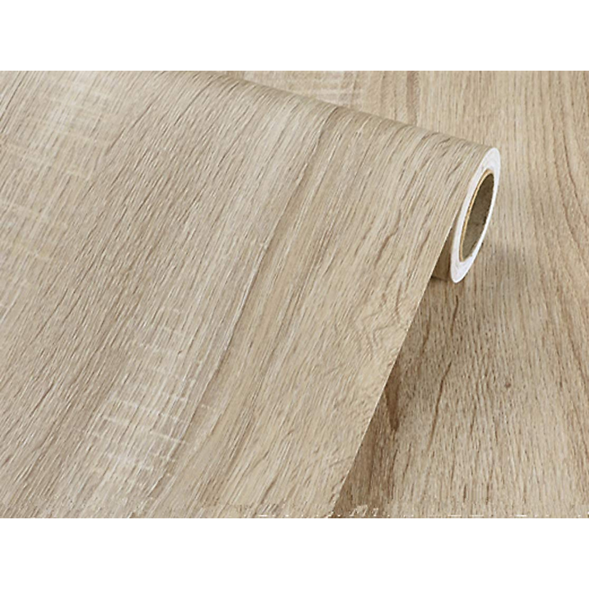 Light Grey Rustic Wood Grain Film Wall Paper Dresser Shelf Drawer Liner Vinyl Covering Table Desk Sticker,15.8inch by 79inch