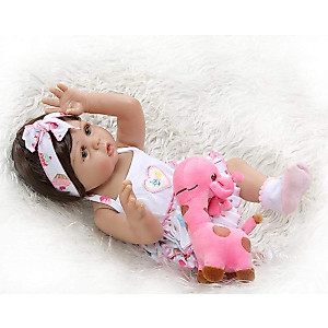 TERABITHIA 18inch 47cm Real Life Silicone Vinyl Full Body Reborn Baby Girl Dolls in Tan Skin Preemie Washable Newborn Doll Look Real