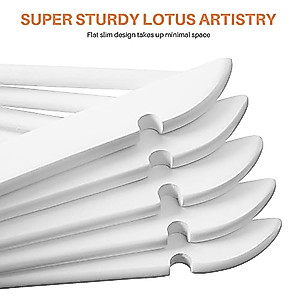 Smartor Wooden Hangers 20 Pack, Sturdy Coat Hangers for Closet, Quality Non Slip Hangers, Premium Heavy Duty Hangers, Durable Coat Hanger, Pants Hanger, Suit Hangers, with 360° Rotating Hook, White