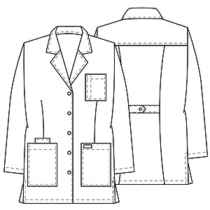 Cherokee Professionals Women Scrubs Lab Coats 32" Snap Front 1369, M, White