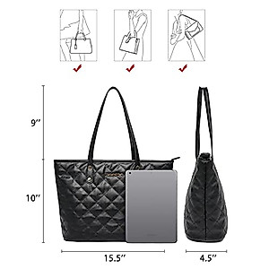 Montana West Quilted Handbag for Women Vegan Leather Tote Purse Shoulder Bag Large Fashion Satchel Hobo Purse MWC-084BK