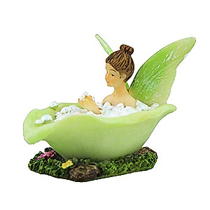 NW Wholesaler 2.75 Inch Miniature Fairy Taking a Bath Figurine - Miniature Fairy for Fairy Gardens and Garden Decor