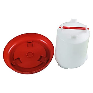 GMKWAN Chick Feeder and Waterer Set, 3.3lb Chick Feeder & 1L Chick Waterer, Lightweight and Hangable Chick Feeder for Backyard Chicken Keepers