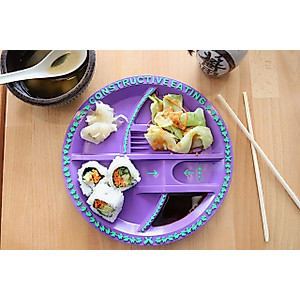 Constructive Eating Garden Fairy Plate for Toddlers, Infants, Babies and Kids - Plate is Made in The USA Using Materials Tested for Safety
