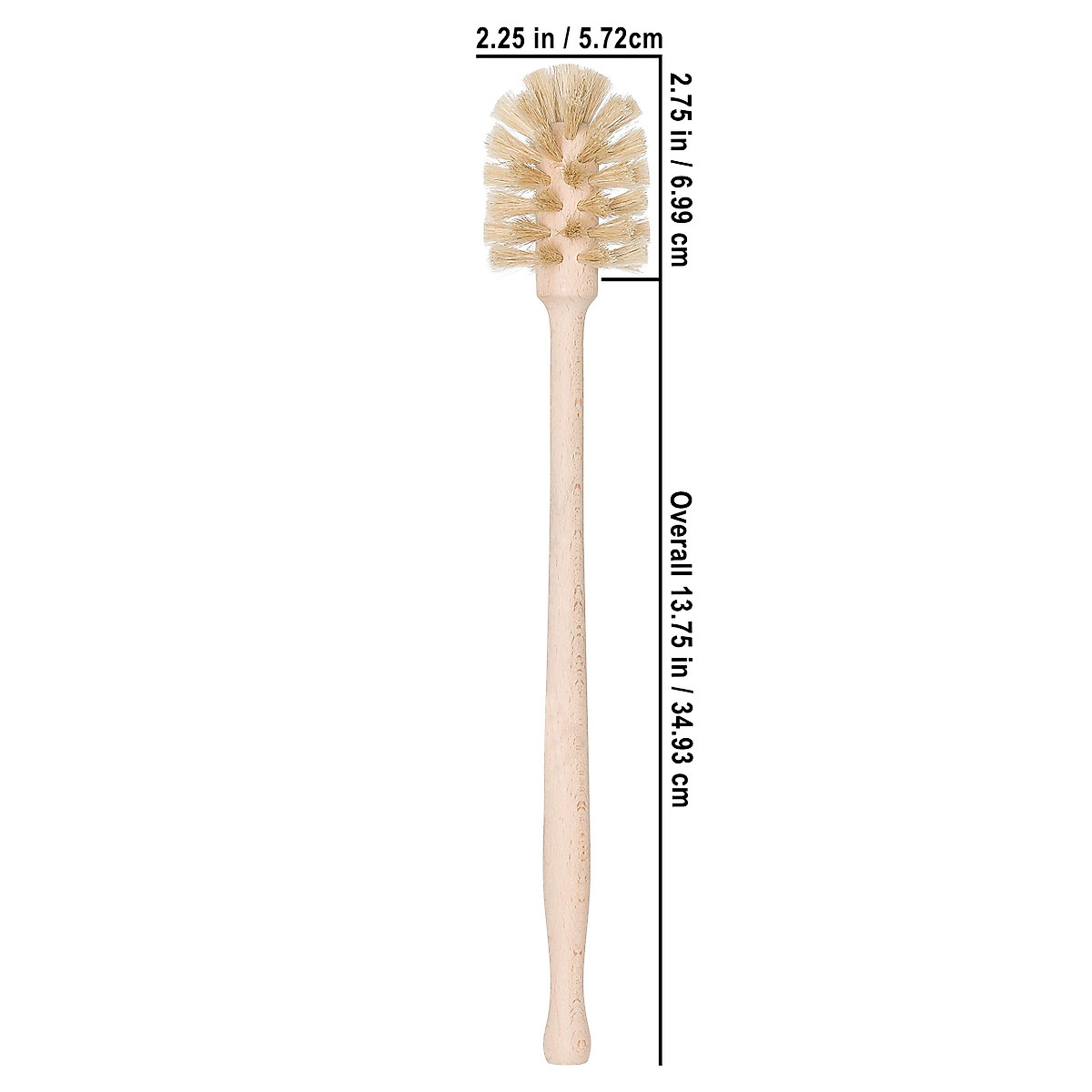 REDECKER Bottle Brush Cleaner - Horsehair and Beechwood Handle for Vases, Pitchers, Mugs, and Baby Bottles, 13-3/4 Inch, Dense Natural Bristles - Wooden Bottle Brush - Bottle Brush Wood Handle