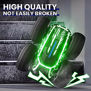 Tecnock Remote Control Car for Boys 4-7, 2.4GHz Rc Stunt Car for Kids, 360°Rotating Double Sided RC Car with Lights, Car Toy for Boys and Girls