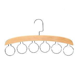WODMB Wood Scarf Ring Hanger Storage Holder Hole Hanger 6 Ring Scarves Display Rack Space Saving (Color : D)