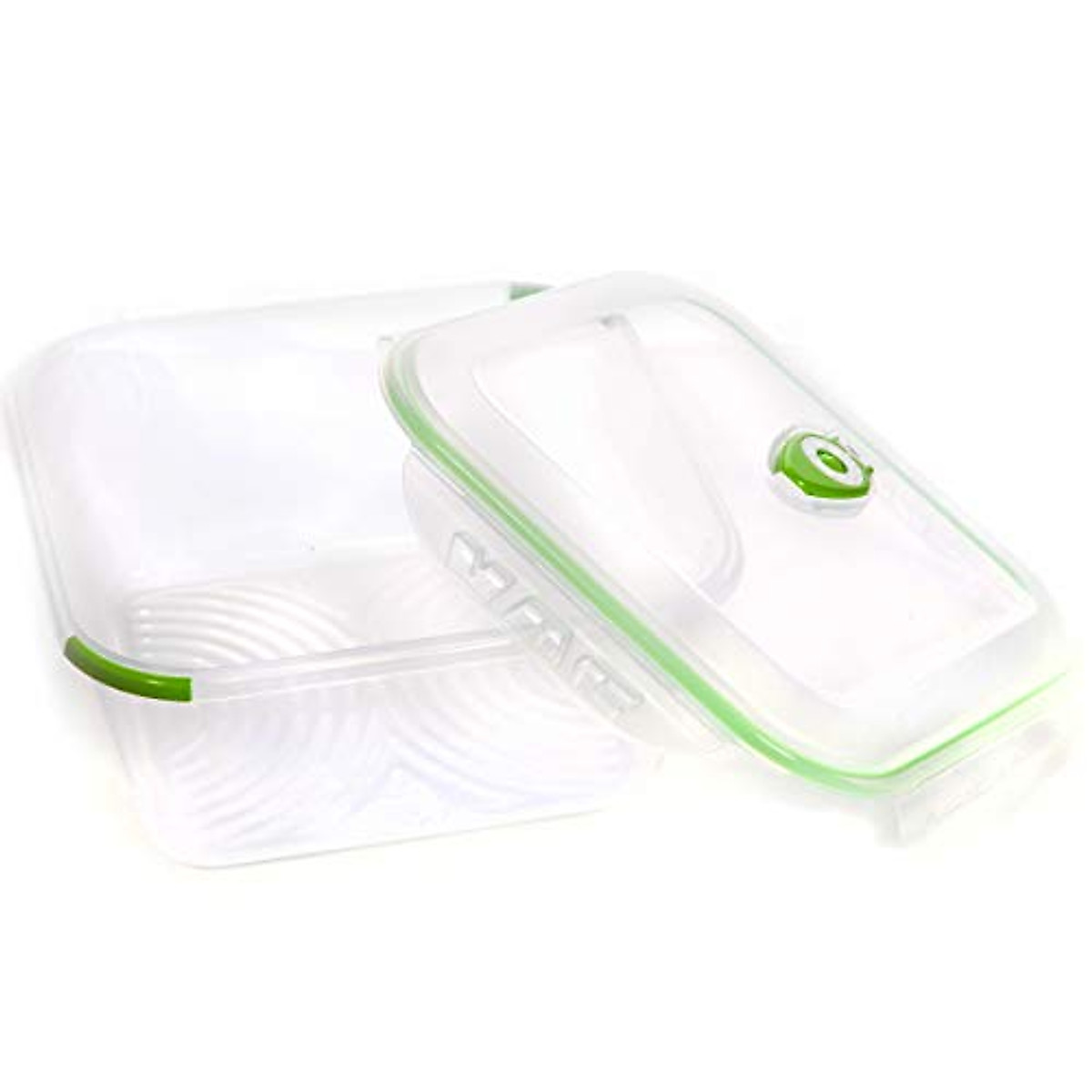 Ozeri INSTAVAC Green Earth Food Storage Container Set, BPA-Free 8-Piece Nesting Set with Vacuum Seal and Locking Lids