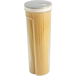 zaizai Spaghetti Tub Dispenser - Plastic Pasta Container Rotating Blue Lid Kitchen Food Storage Tank, Noodle Storage Box, Whole Grain Storage Tank, Fresh-Keeping Storage Box Storage Tank