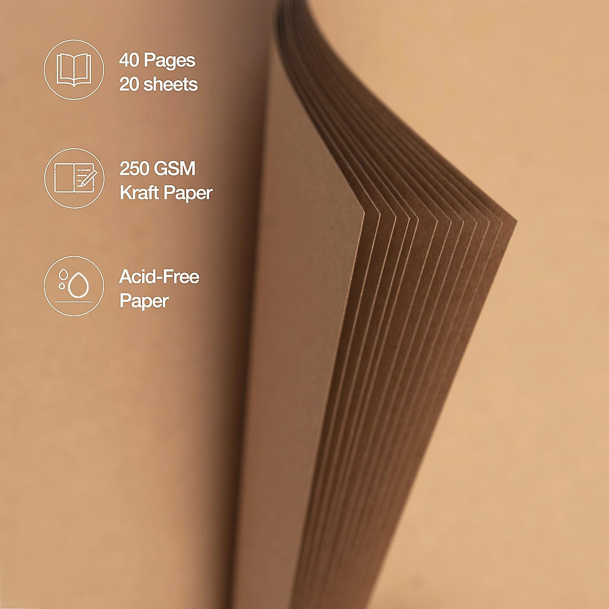 potricher 8 x 8 Inch DIY Scrapbook Album 40 Pages Hardcover Kraft Paper Scrap Book Photo Albums Memory Book for Wedding and Anniversary Family (Yellow, 8 Inch)