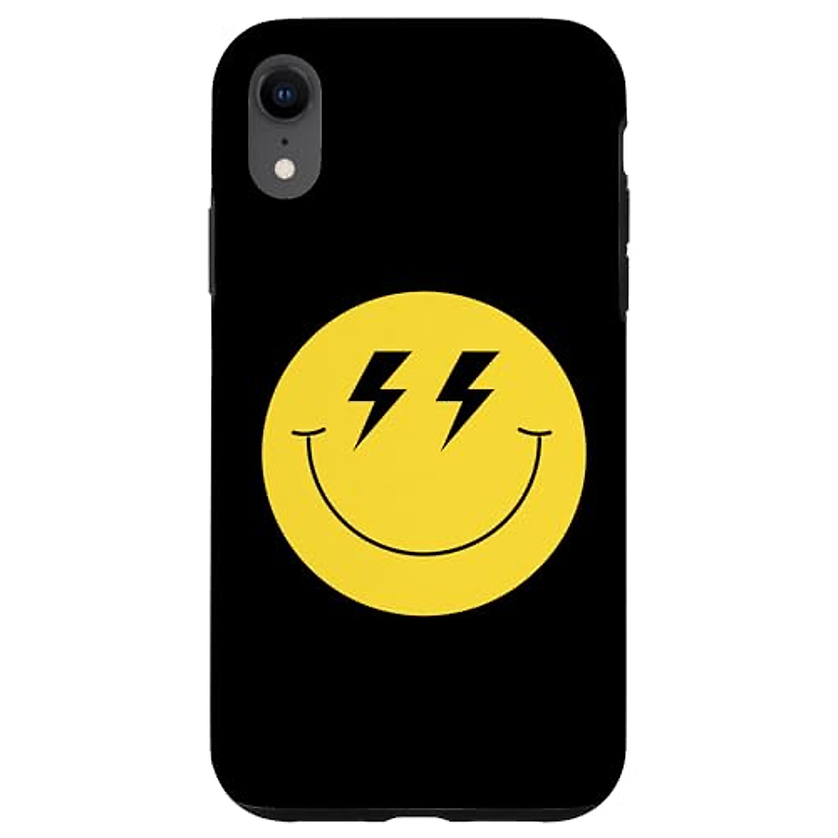 iPhone XR 70s Cute Lightning Bolt Eyes Yellow Happy Smiling Smile Face Case