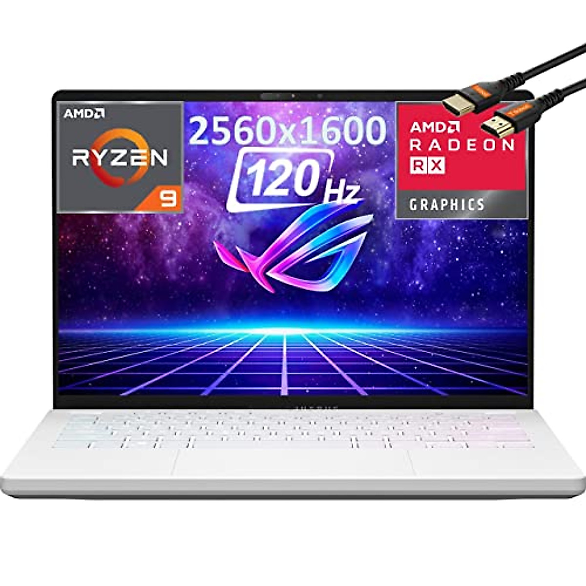 ASUS ROG Zephyrus 14'' WQXGA 120Hz QHD Gaming Laptop - AMD R9-6900HS - AMD Radeon RX 6800S -Win11 Home, with HDIM Cable (40GB RAM | 1TB PCIe SSD)