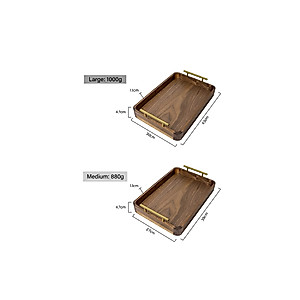 Generic Round Black Walnut Wood Serving Tray, Medium+Large