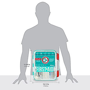 Be Smart Get Prepared First Aid Kit, Teal, 326 Piece, Exceeds OSHA and ANSI Guidelines 100 People - Office, Home, Car, School, Emergency, Survival, Camping, Hunting and Sports