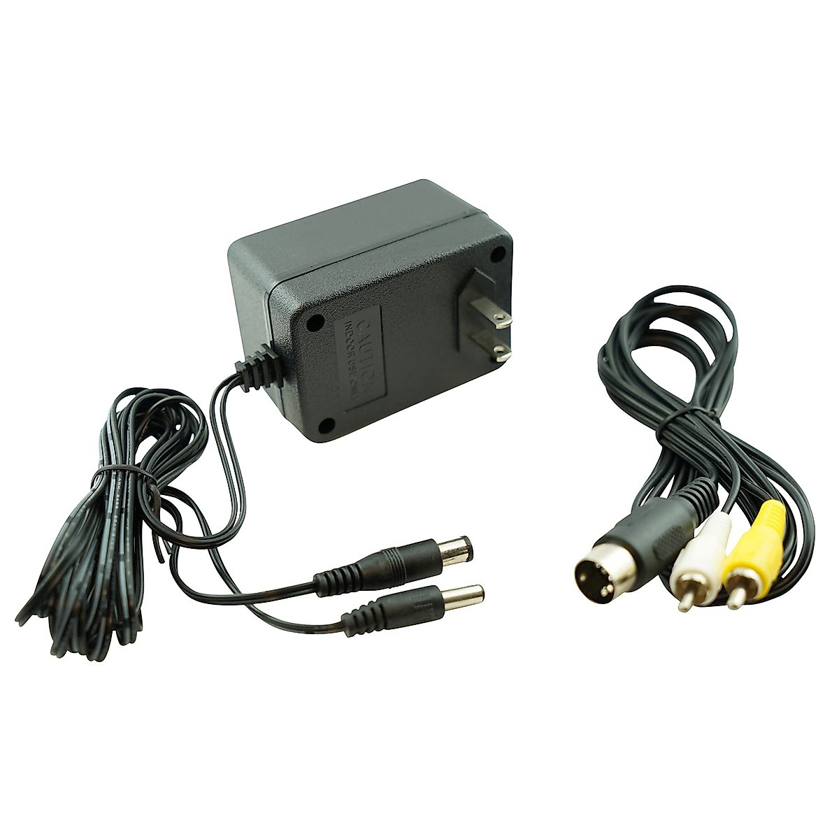 WirelessFinest Audio Video RCA AV Cable Adapter Cord + AC Power Supply To External TV Screen Monitor For SEGA Genesis 1 Original MK1601 First 16 Bit Version ONLY Gaming Systems Console Game Bundle Set