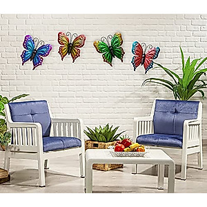 ShabbyDecor Metal Butterfly Wall Decoration Butterfly Outdoor Garden Decor Set of 4
