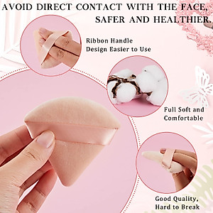 Mini Powder Puff Face Triangle Makeup Puff Finger Soft Makeup Puff Setting Sponge Mineral Powder for Mineral Powder Loose Powder Body Powder Cosmetic Foundation(Pink, Nude)