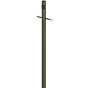 Solus SP7-C-BZ 7' Outdoor Direct Burial Lamp Post with Cross Arm & Grounded Convenience Outlet, Fits 3" Post Top Fixtures, Includes Inlet Hole, Easy to Install, Corrosion & Weather Resistant, Bronze