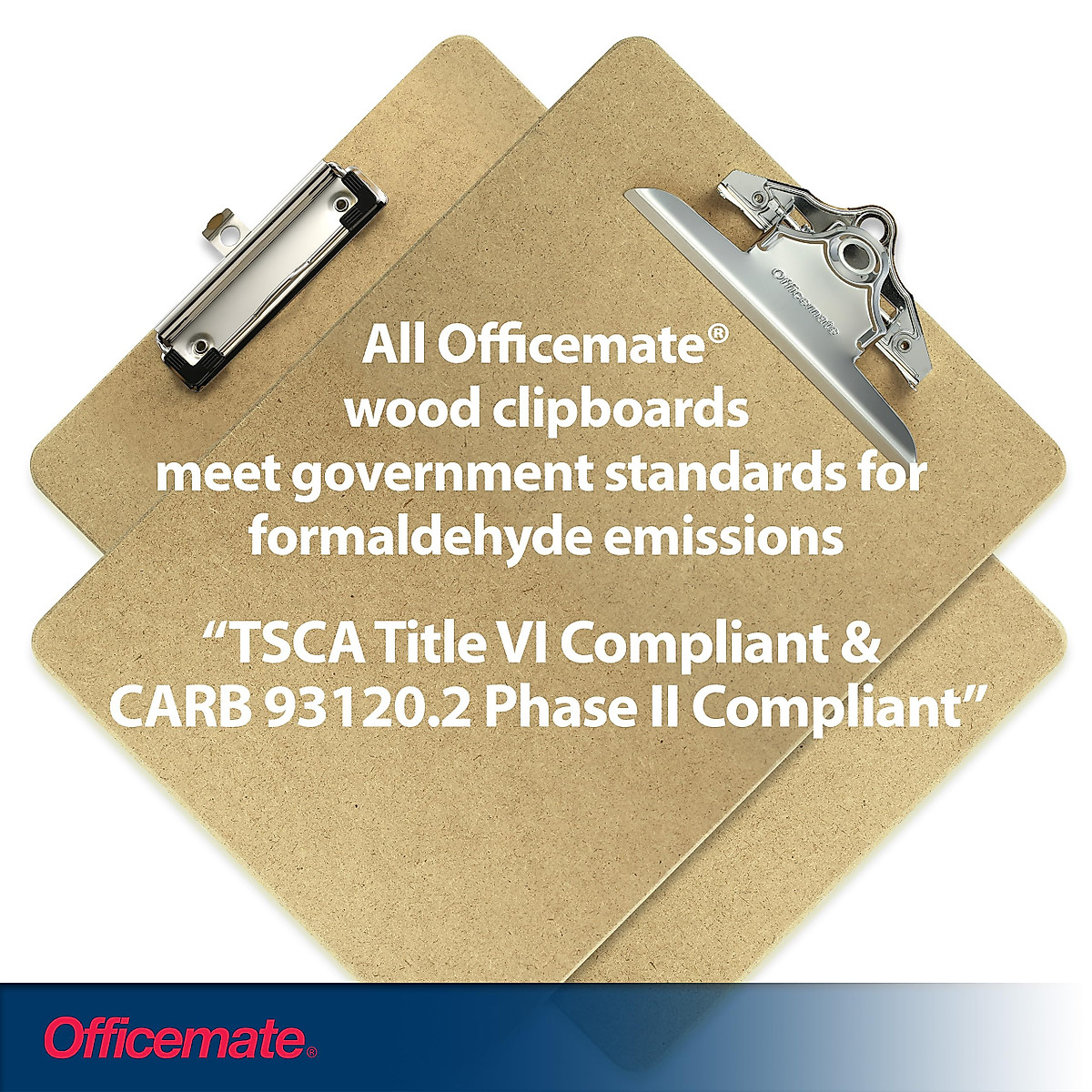 Officemate Recycled Wood Clipboard, 6 Inch Clip, 1 Pack Clipboard, Letter Size (9 x 12.5 Inches), Brown (83100)