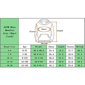 SAYM Teen Boys' Galaxy Fleece Sweatshirts Pocket Pullover Hoodies 4-16Y NO15 L