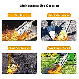 Propane Torch Weed Burner Kit,Weed Torch 800,000 BTU Blow Torch with 9.8 FT Hose Heavy Duty Flamethrower with Turbo Trigger for Flame Weeding,Roofing, Melting Ice Snow (blue)