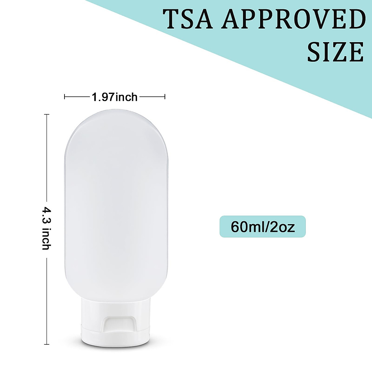 Cosywell Travel Size Bottles for Toiletries 4 Pack 2oz TSA Approved Leakproof Plastic Shampoo and Conditioner Bottles Squeezable Refillable Cosmetic Containers Lotion Travel Accessories