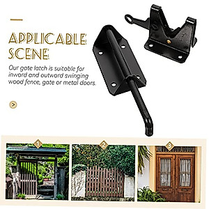 ULTECHNOVO 1 Set Plug Heavy Duty Hinge Outdoor Hooks Door Chain Lock Heavy Duty Gate Handles Locking Gate Latch Gate Latch Pull Latch Hook Gate Hinges for Wooden Fences Heavy Duty Steel Metal