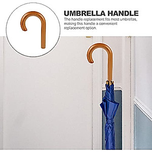 Replacement Handle for Rain Umbrella Umbrella J Handle Umbrella Grip Replacement Compact Outdoor Rain Umbrella Curved Handle Grip Light Brown