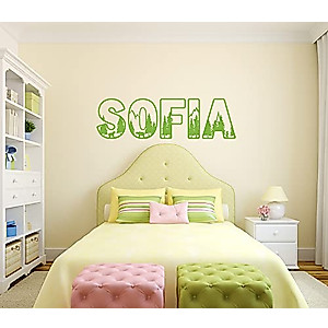 Forest Bear Custom Name Vinyl Wall Decal Sticker Art for Boys and Girls, Mountain Trees Woodland Theme Bedroom and Nursery Room Decor for Kids