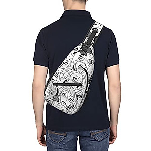 Sexy Face Ahegao Hentai Men Crossbody Chest Bag Shoulder Bag 3d Print Strap Daypack