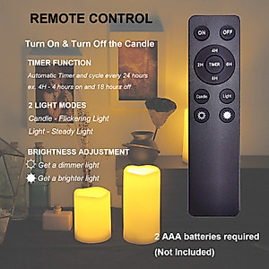 1 Pack Waterproof Outdoor Flameless Candle with Remote Large 4” x 6” Battery Operated Electric LED Pillar Candle for Gift Home Décor Party Wedding Supplies Garden Halloween Christmas Decoration