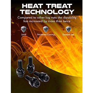 Set of 20 Veritek 14x1.5mm Black 29mm Thread R14 Radius Ball Seat Washer Lug Bolts for Porsche Factory Wheels