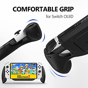 TERIOS Switch Controller Grip Compatible with Nintendo Switch 7.0'' OLED, Fast Charging 5000mAh Portable Rechargeable Backup Battery with Charger Station Console Ergonomic Design