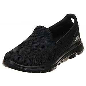 Skechers Women's Go Walk 5 Sneaker, Black, 8.5 Wide